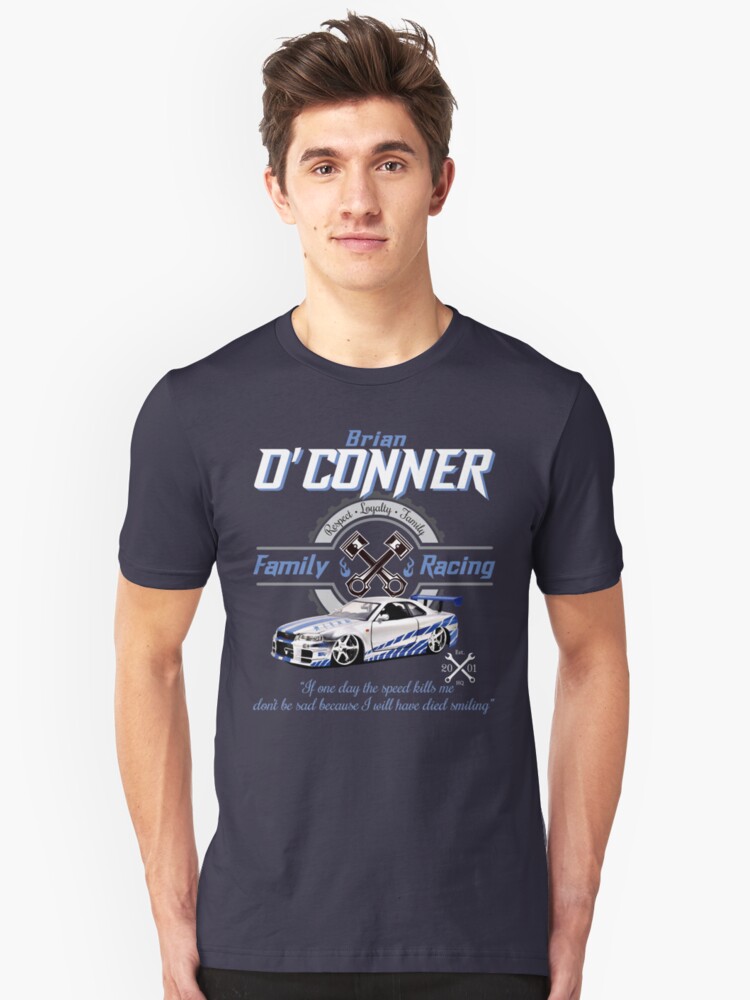 "Brian O'Conner Family Racing Fast and Furious Tribute" T-shirt by ...