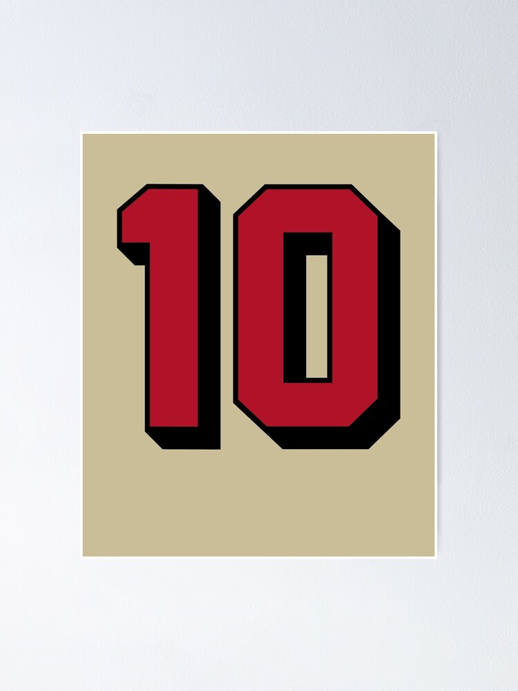 "94' Football Jersey Style Throwback Number 10 Red / Black" Poster by ...