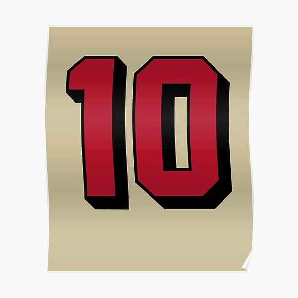 "94' Football Jersey Style Throwback Number 10 Red / Black" Poster by ...