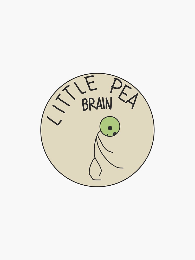 "Pea Brain" Sticker by cloudcovered | Redbubble