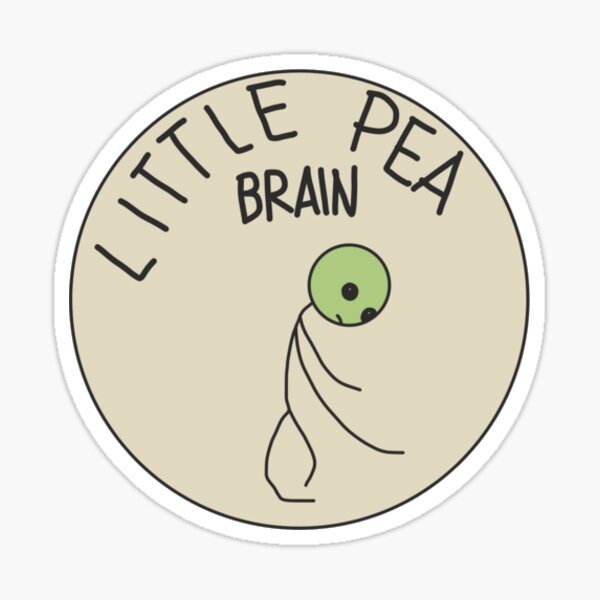 "Pea Brain" Sticker for Sale by cloudcovered | Redbubble