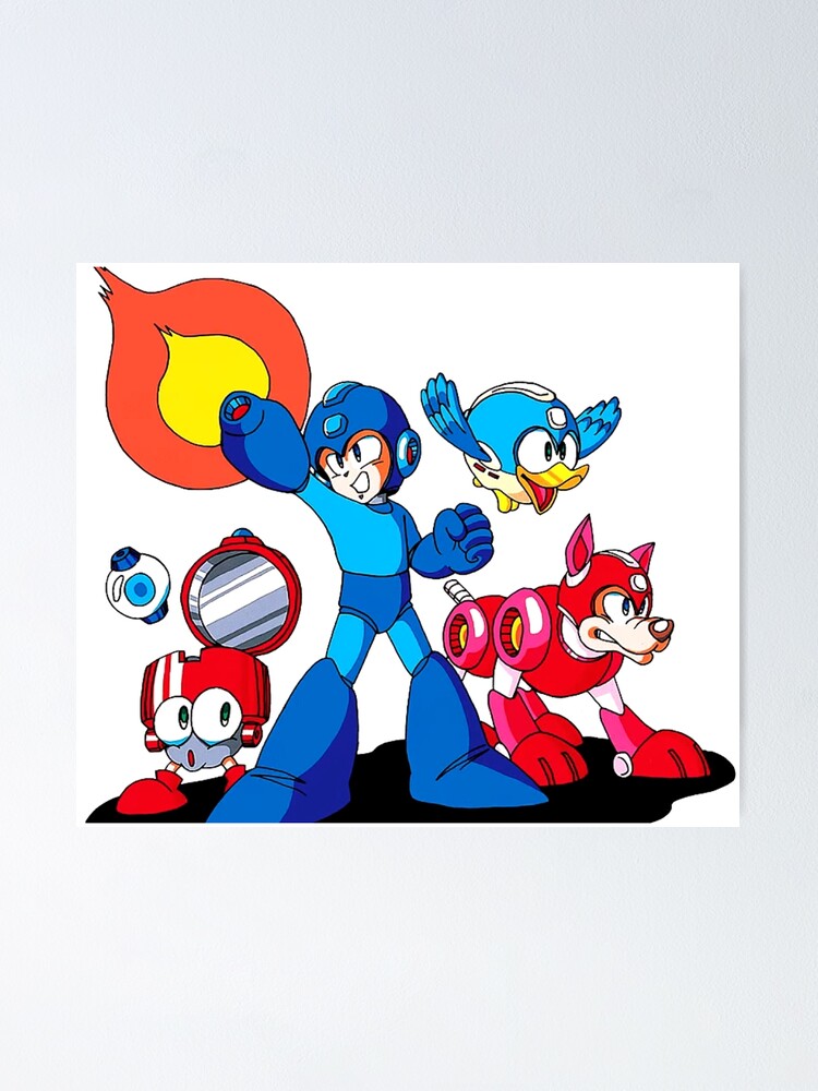 "Mega Man, Rush, Beat, and Eddy" Poster for Sale by infiniterivals ...