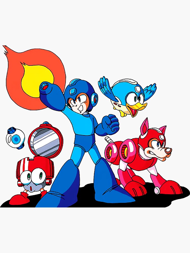 "Mega Man, Rush, Beat, and Eddy" Sticker for Sale by infiniterivals ...