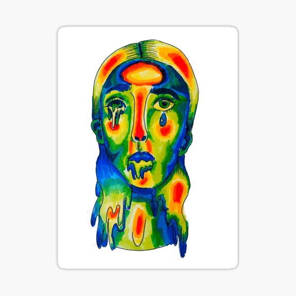 "Melting face" Sticker for Sale by Pendres123 | Redbubble