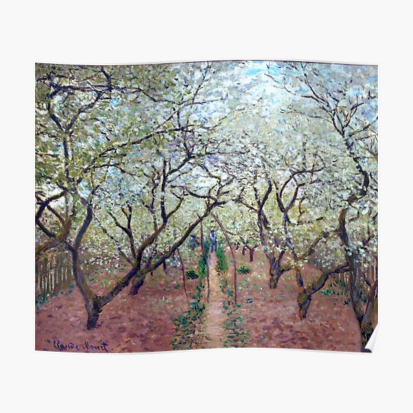 " Claude Monet Orchard in Bloom Cherry Blossoms" Poster for Sale by ...