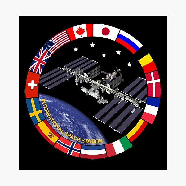 "International Space Station Flags of Nations - ISS" Photographic Print ...