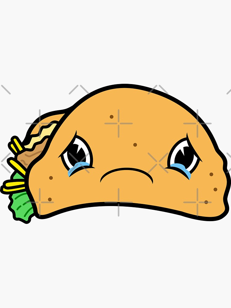 "Sad Taco" Sticker by wiwtaek666 | Redbubble