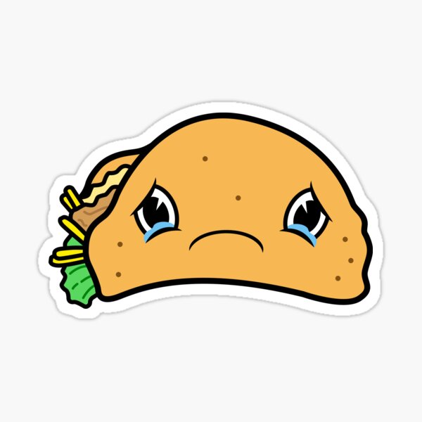 "Sad Taco" Sticker by wiwtaek666 | Redbubble