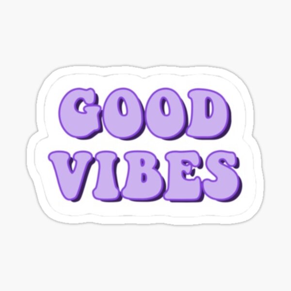 "Purple Good Vibes" Sticker by letayl3 | Redbubble