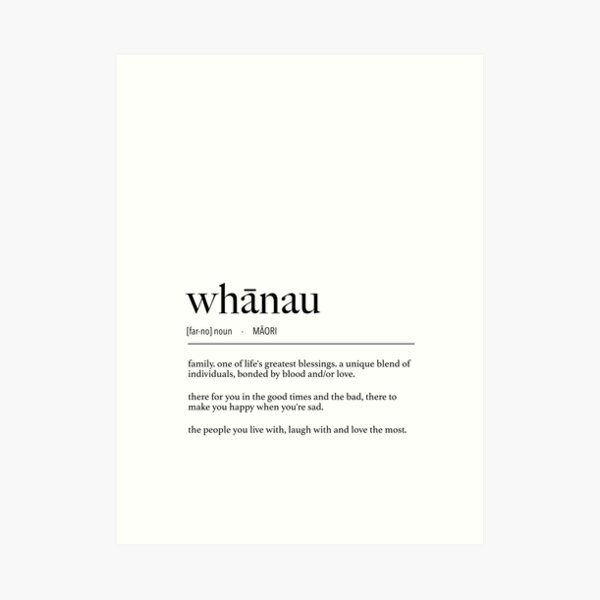 "New Zealand Maori Whanau (Family) Definition" Art Print for Sale by ...