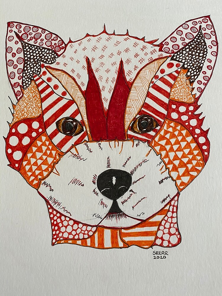 "Zentangle Red Panda" Poster for Sale by peaceandkind | Redbubble