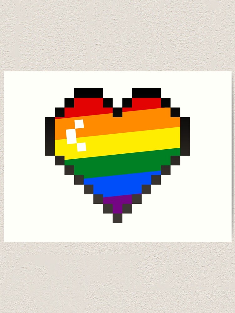 "Pixel Rainbow Heart" Art Print for Sale by happygaypride | Redbubble