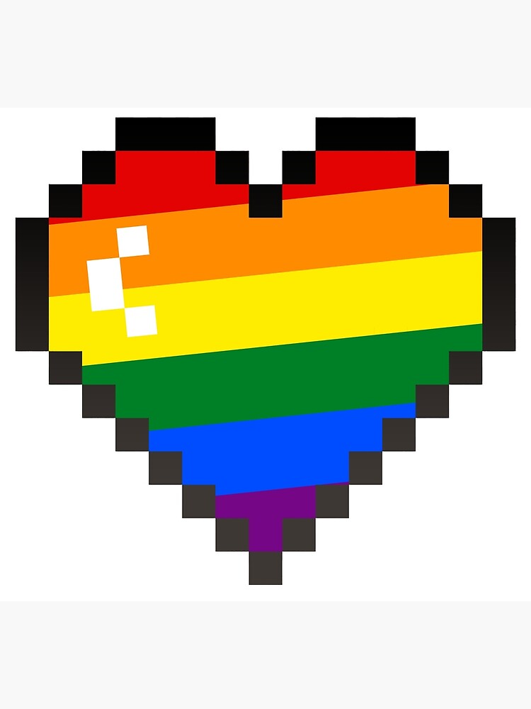 "Pixel Rainbow Heart" Art Print for Sale by happygaypride | Redbubble