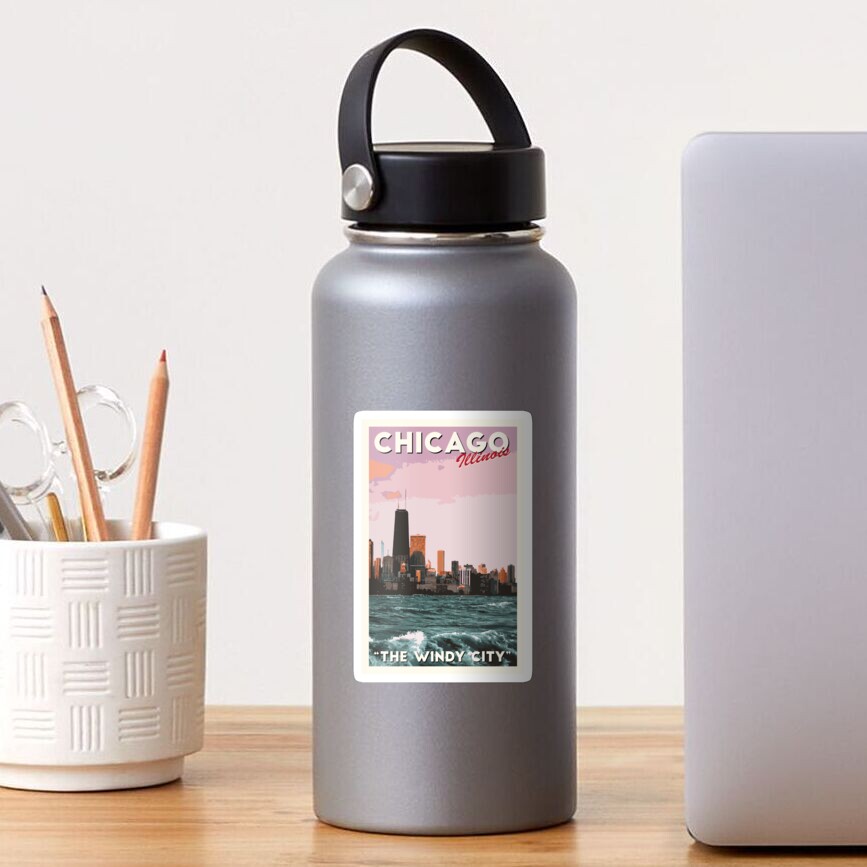 "chicago travel poster " Sticker by liastrazz | Redbubble