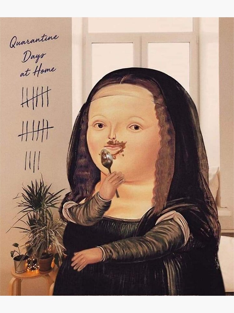 "Quarantine fat monalisa tshirt" Sticker for Sale by Lyna01 | Redbubble