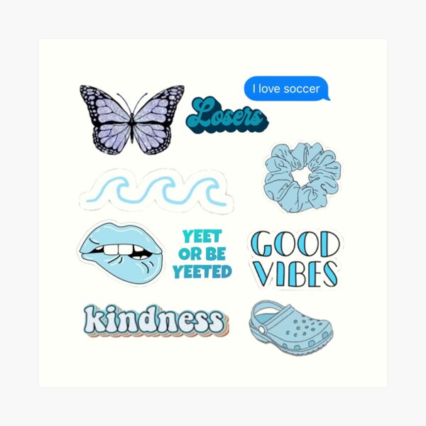 "Blue VSCO Aesthetic Sticker Pack" Art Print for Sale by shauna220 ...