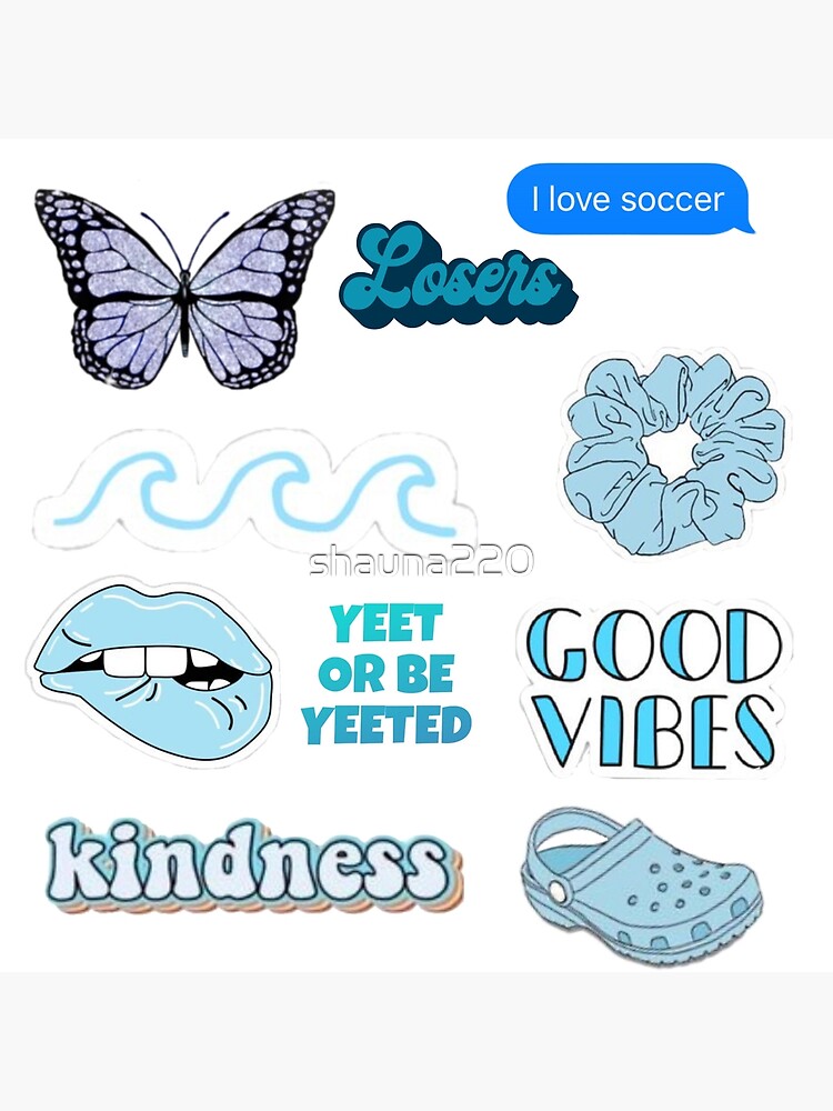 "Blue VSCO Aesthetic Sticker Pack" Art Print for Sale by shauna220 ...