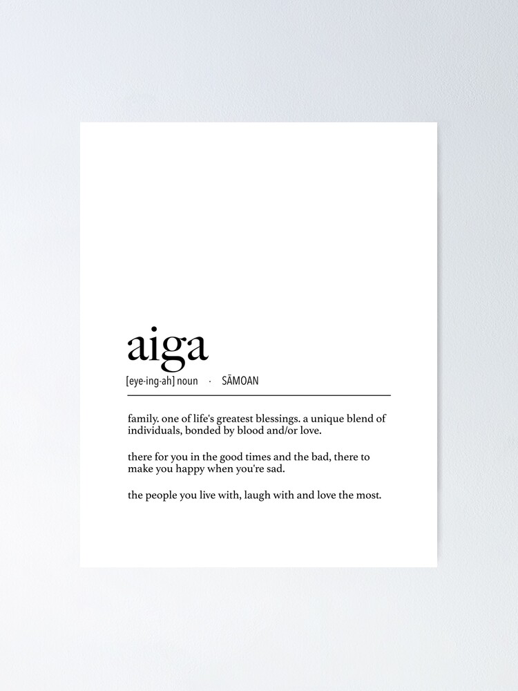 "Samoan Aiga (Family) Definition" Poster by lolomastudio | Redbubble