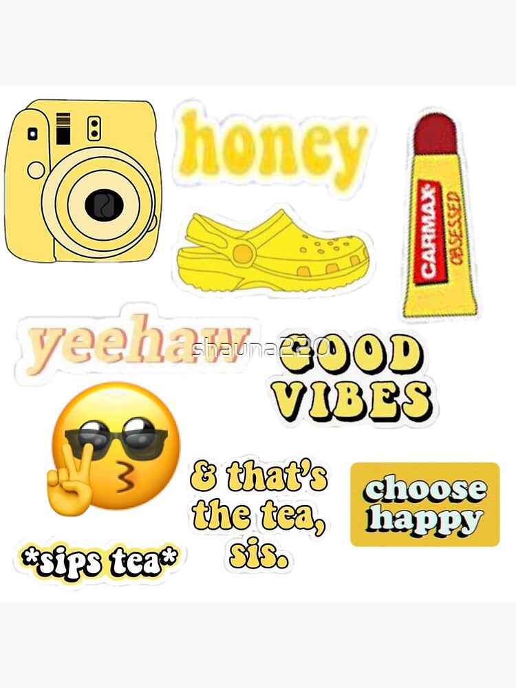 "Yellow VSCO Aesthetic Sticker Pack" Poster by shauna220 | Redbubble