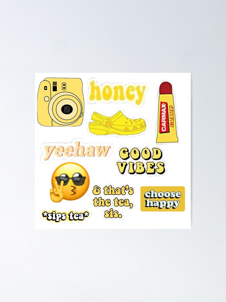 "Yellow VSCO Aesthetic Sticker Pack" Poster by shauna220 | Redbubble
