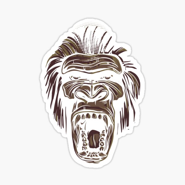"Angry Ape - Gorillaz " Sticker for Sale by TinoThreads | Redbubble