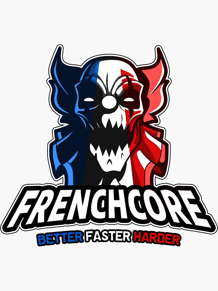 "Frenchcore Better Faster Harder (Logo Clown)" Sticker by PatternJ ...