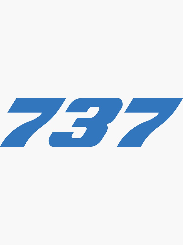 "Boeing 737 Aircraft (Blue, Horizontal)" Sticker for Sale by ...