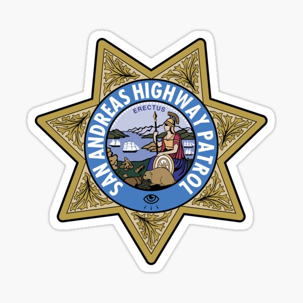 "San Andreas Highway Patrol" Sticker by On-Fire | Redbubble