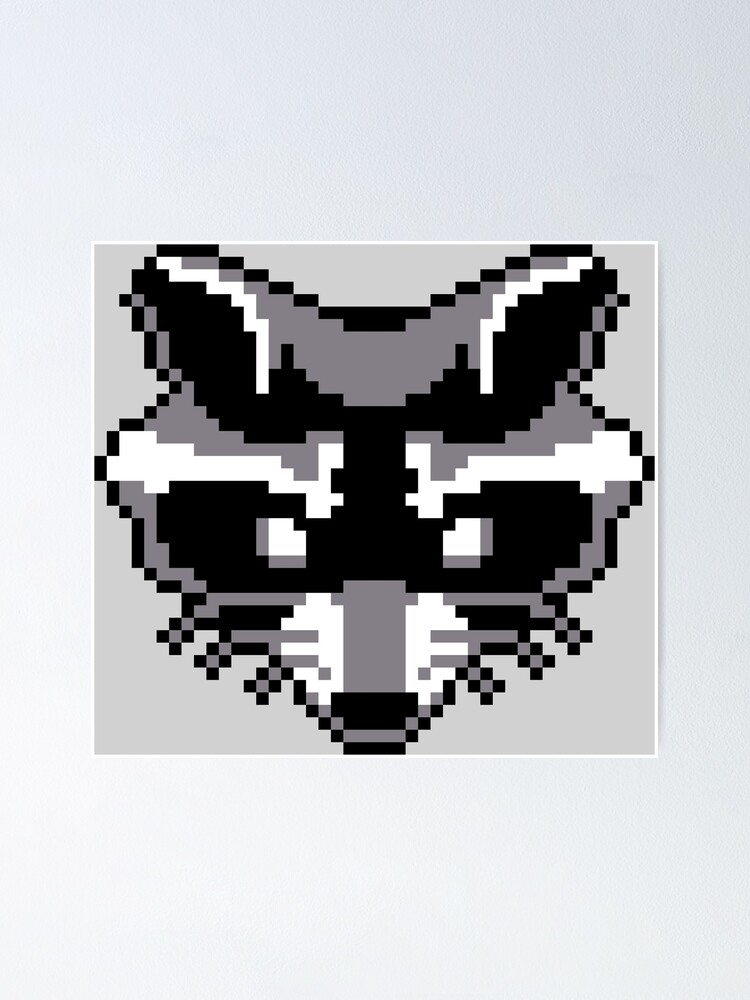 "Raccoon Pixelart" Poster for Sale by CreativePanda | Redbubble