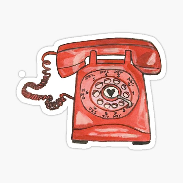 "Darling Red Telephone Sticker" Sticker for Sale by commonpainter ...