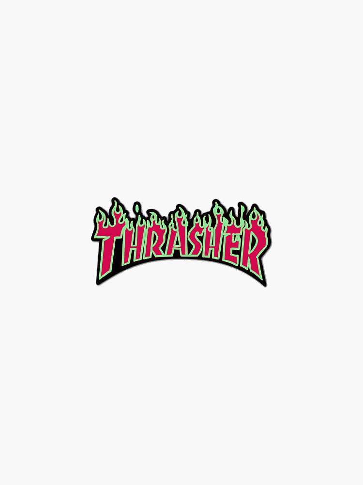 "Trasher sticker ( red & green)" Sticker by Vctoriastojanov | Redbubble