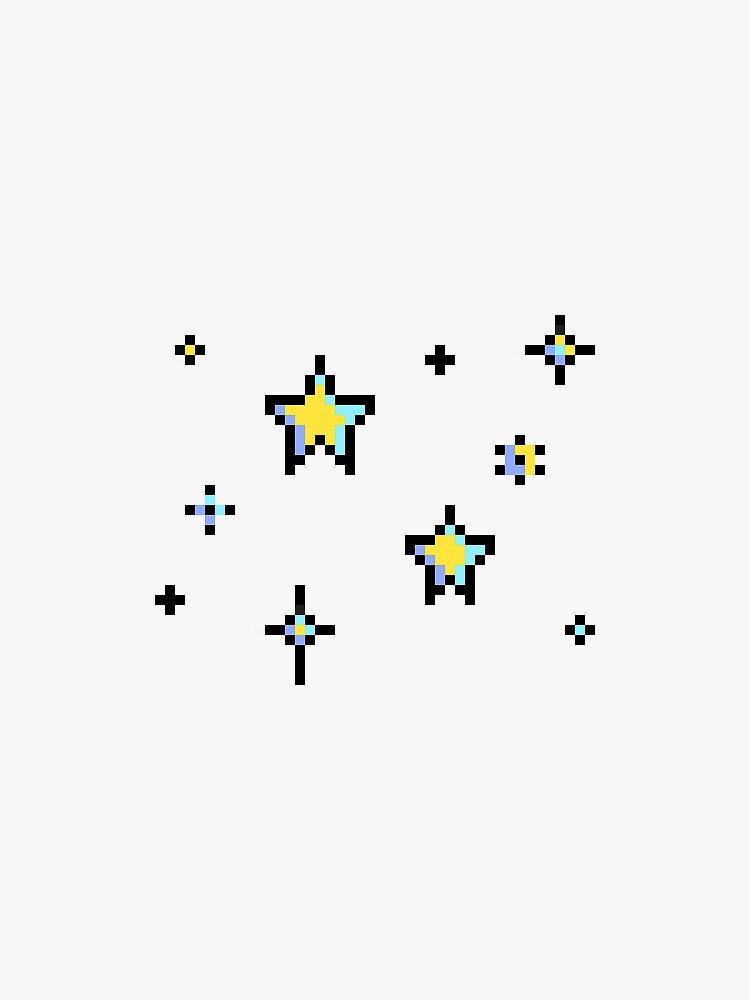 "retro pixel 8-bit stars" Sticker for Sale by finniel | Redbubble