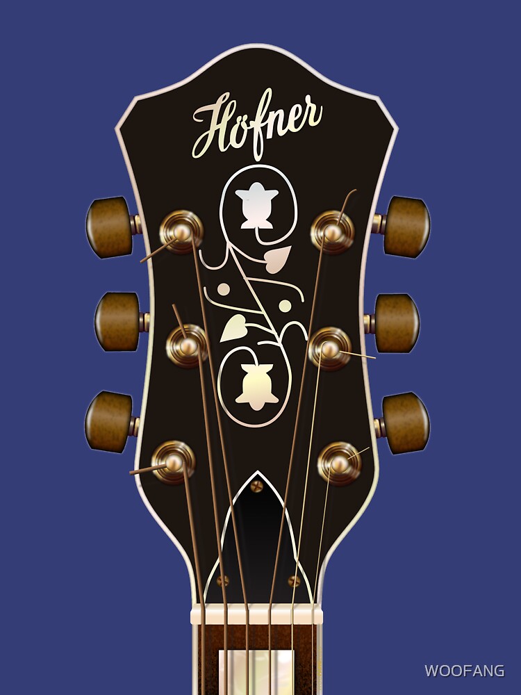 "GUITAR HEADSTOCK ART - HOFNER JAZZICA CUSTOM" T-shirt for Sale by ...