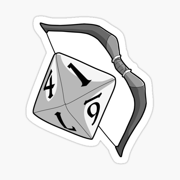 "D8 Longbow" Sticker for Sale by DiceWhorder | Redbubble