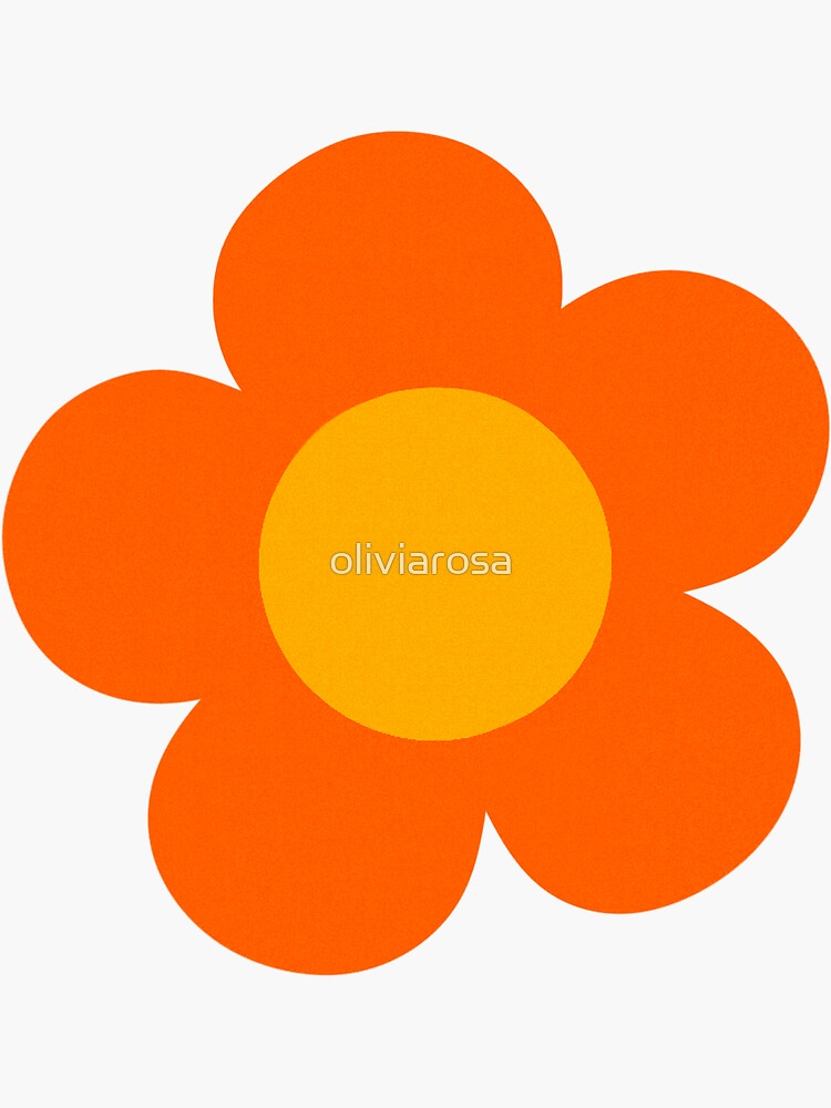 "groovy retro flower orange/yellow" Sticker for Sale by oliviarosa ...