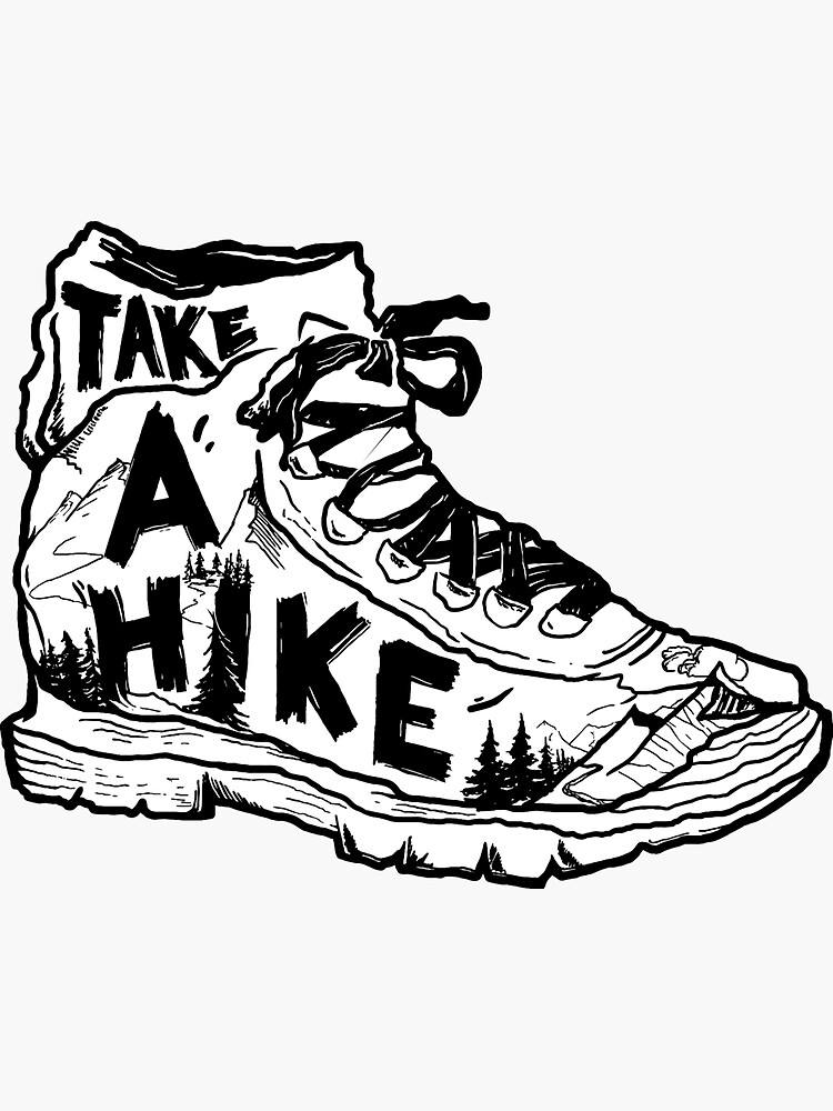 "Take a Hike - Hiking Boot Sticker" Sticker for Sale by iceteeselling ...