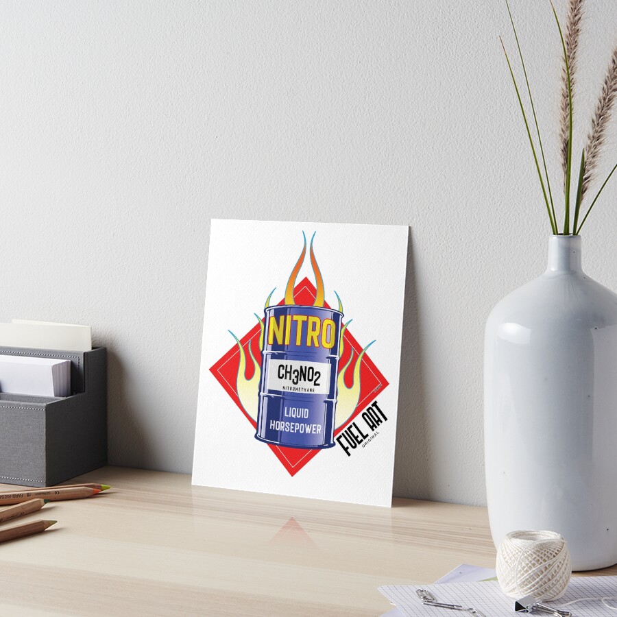 "NITRO Top Fuel Drag Racing Barrel of Nitromethane CH3NO2" Art Board ...