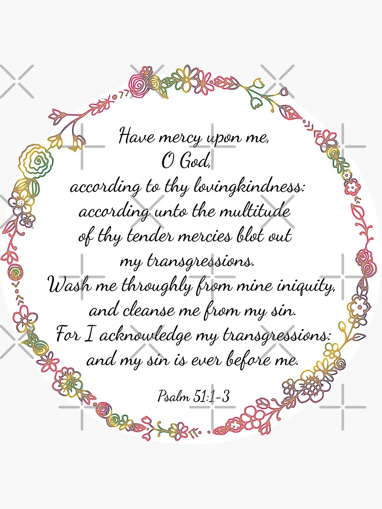"Psalm 51:1-3" Sticker by neteor | Redbubble