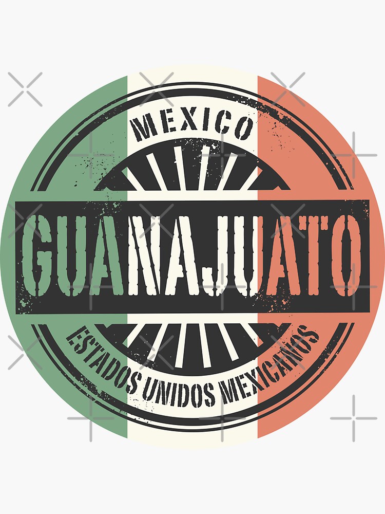 Guanajuato Mexico Logo Guanajuato State Map, Mexico" Sticker For Sale