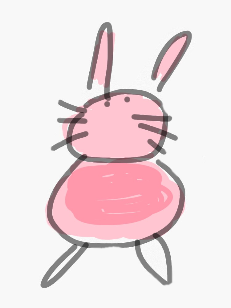 "cute kids pink bunny animal " Sticker for Sale by sepi11 | Redbubble