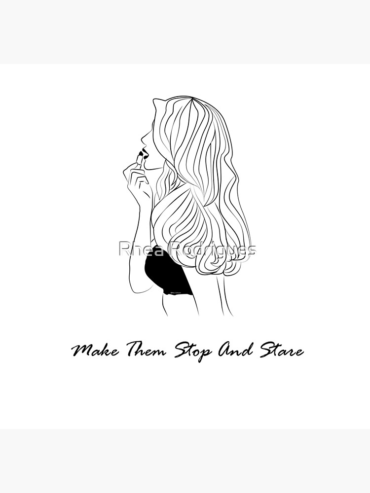 "Trendy Line Drawing Art Illustration - Boss Lady" Art Print by rhea ...