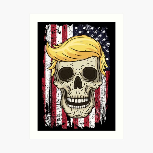 "Punisher Skull with President Donald Trump hair" Art Print by zibacyas ...