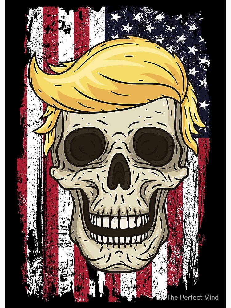 "Punisher Skull with President Donald Trump hair" Art Print by zibacyas ...