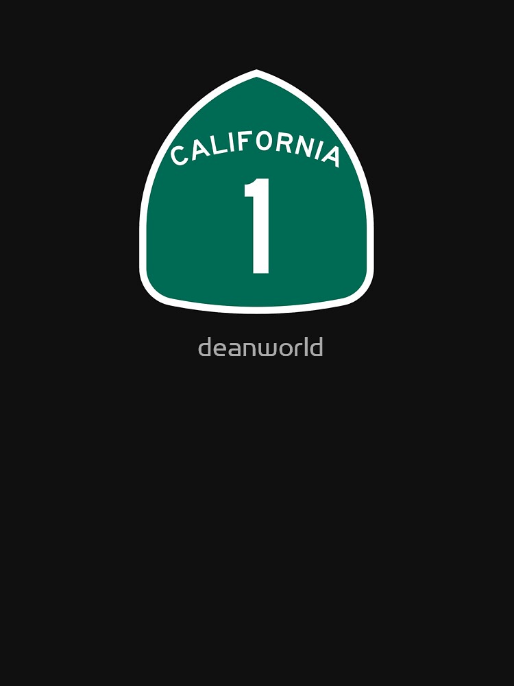"California Highway 1 T-Shirt - State Route One Road Sign Sticker PCH ...