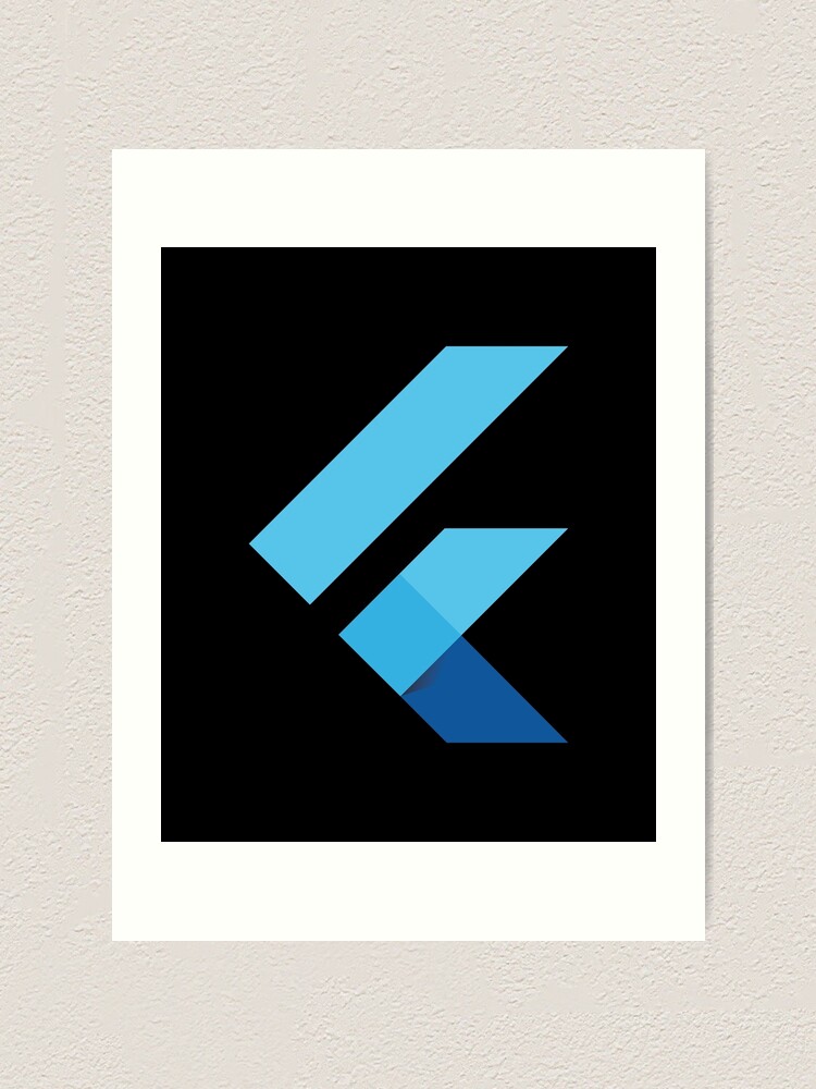 "Flutter Logo for Flutter/Dart Software Developer (Black)" Art Print by ...