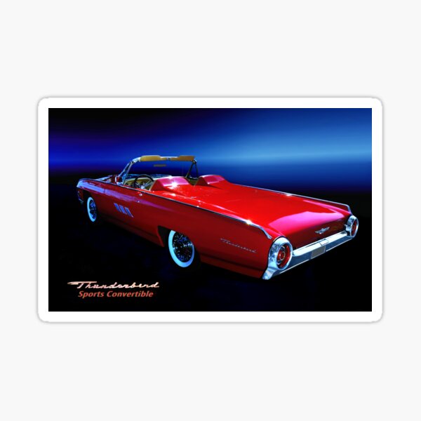 "Thunderbird Sports Convertible" Sticker by Burtney | Redbubble