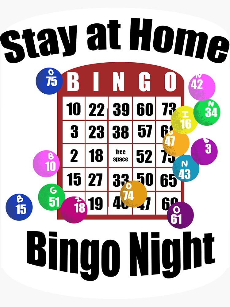 "Stay at Home Bingo Night" Sticker by 21milleromy | Redbubble