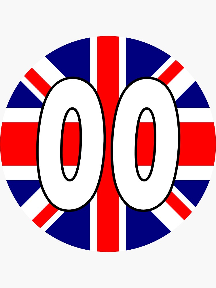 "UK flag with number 00 - zero zero" Sticker for Sale by AllShirts21 ...