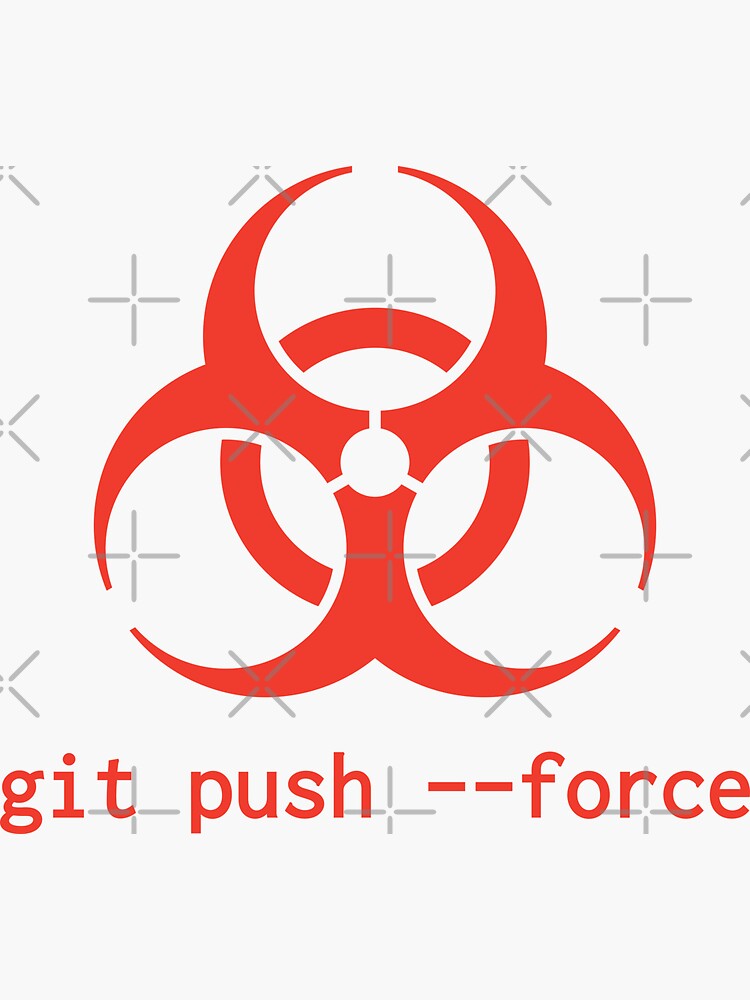 "Daredevil Programmer Design: Biohazard Symbol & git push --force" Sticker for Sale by geeksta ...