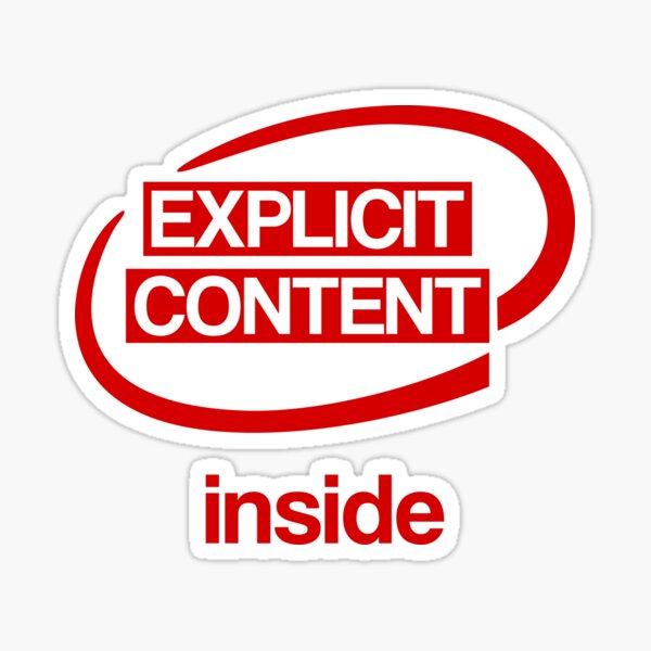 "Explicit content inside" Sticker for Sale by ShinyMerch | Redbubble